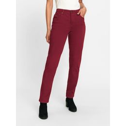 5-Pocket-Jeans Inspirationen, Damen, Gr. 225, Extrakurzgr&ouml;&szlig;en, rot (dunkelrot), 98% Baumwolle, 2% Elasthan, unifarben, lang, Jeans 5-Pocket-Jeans