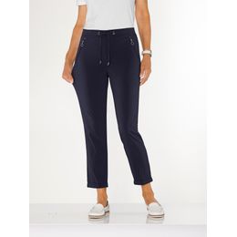 Schlupfhose Casual Looks, Damen, Gr. 20, Kurzgr&ouml;&szlig;en, marine, 94% Polyamid, 6% Elasthan, Hosen Schlupfhose