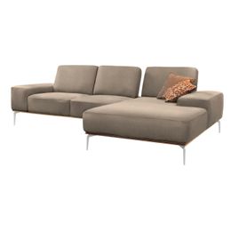 Ecksofa W.Schillig "run, Designsofa mit tollem Sitzkomfort, L-Form", beige (ecru w82), B:279cm H:88cm T:178cm, Longlife Xtra-Leder Z73: Naturwalkleder der Luxusklasse aus den erlesensten Rohh&auml;uten. Hautst&auml;rke 1, 1 &ndash; 1, 3 mm;ROHLEDER Jacquard-Flachgewebe Q2 W60 (63% Polyester, 37% Polyacryl);ROHLEDER Chenille-Flachgewebe Q2 W77 (68% Polyacryl, 32% Polyester);Stoff S37 (100% Polyester), Sofas, Eckso