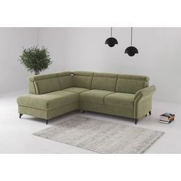 Sit & More Ecksofa SIT & MORE "Glendale, L-Form", hellgr&uuml;n, B:247cm H:84cm T:193cm, 100% Polyester, Sofas, Ecksofa, inkl. Kopfteilverstellung, wahlweise mit Vorziehsitz und Bettkasten