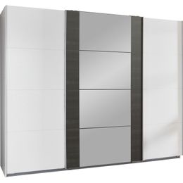 Schwebet&uuml;renschrank wimex "Bern Schiebet&uuml;renschrank TOPSELLER", wei&szlig; (wei&szlig;, raw steel, alu), B:313cm H:210cm T:64cm, Holzwerkstoff, Schr&auml;nke, Schwebet&uuml;renschrank, Schrank mit zus&auml;tzlicher Innenausstattung, Garderobe