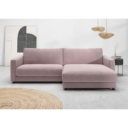Ecksofa Home Affaire "Ecksofa Jiro, L-Form, gro&szlig;e Sitztiefe, Breite 265 cm", rosewood, B:265cm H:85cm T:190cm, 100% Polyester, Sofas, Ecksofa, lose Sitz- & R&uuml;ckenkissen, weicher Polsteraufbau, komfortabel & modern