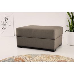 Polsterhocker Home Affaire "Branwell", cappuccino, B:95cm H:46cm T:63cm, 100% Polyester, Hocker, Polsterhocker, 95/63 cm, Struktur fein, mit Stauraum