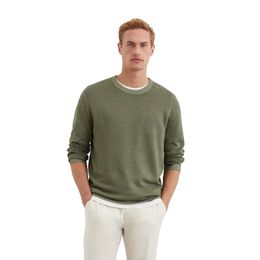 Marc O'Polo Rundhalspullover MARC O'POLO, Herren, Gr. XL, oak ash, Strick, Obermaterial: 67% Leinen, 33% Baumwolle, Rundhals, B&uuml;ndchen, Pullover Rundhalspullover