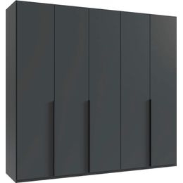 Kleiderschrank wimex "Mugano,in 5 Breiten,2 H&ouml;hen,2 Tiefen, viele Farben, Made in Germany", grafit, griffe schwarz, B:225cm H:208cm T:58cm, Holzwerkstoff, Schr&auml;nke, Kleiderschrank, mit langen Griffen aus Metall, mit oder ohne Spiegel