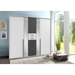 Kleiderschrank wimex "Vanea", wei&szlig; (wei&szlig;, graphit), B:225cm H:208cm T:58cm, Schr&auml;nke, Kleiderschrank