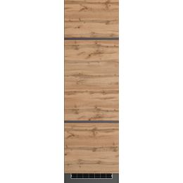 K&uuml;hlumbauschrank KOCHSTATION "KS-Riesa", braun (wotaneiche), B:60cm H:200cm T:60cm, Holzwerkstoff, Schr&auml;nke, K&uuml;hlumbauschrank, Breite 60 cm, MDF-Fronten