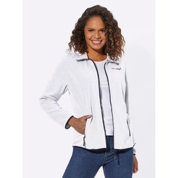 Fleecejacke Casual Looks, Damen, Gr. 40, beige (ecru), 100% Polyester, unifarben, Jacken Fleecejacke