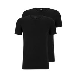 T-Shirt BOSS, Herren, Gr. M (50), schwarz, Single Jersey, Obermaterial: 95% Baumwolle, 5% Elasthan, Rundhals, Shirts T-Shirt