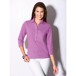 Poloshirt Casual Looks "Poloshirt", Damen, Gr. 36, lila (orchidee), 50% Baumwolle, 50% Modal, unifarben, ohne Ausschnitt, Shirts Poloshirt