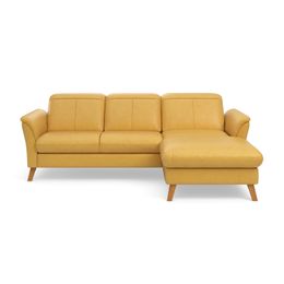 Sit & More Ecksofa SIT & MORE "Romero L-Form", gelb (dijon), B:245cm H:91cm T:178cm, 100% Polyester, Sofas, Ecksofa, wahlweise mit oder ohne Relax-Funktion, Bettfunktion, Bettkasten