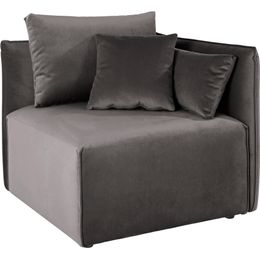 Sofa-Eckelement OTTO HOME "N&ouml;re", grau, B:90cm H:74cm T:90cm, Samtoptik (100% Polyester);Struktur (100% Polypropylene);Luxus-Microfaser Lederoptik (100% Polyester);Struktur fein (100% Polyester);Webstoff (100% Polyester);Baumwoll-/Leinenmix (60% Baumwoll, 40% Leinen), Polsterelemente, Sofa-Eckelement, Modul - zum Zusammenstellen; in vielen Bezugsqualit&auml;ten und Farben