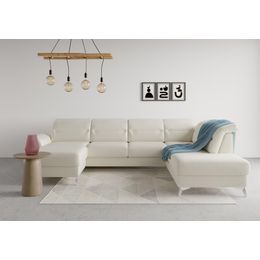 Sit & More Wohnlandschaft SIT & MORE "Sinatra U-Form", beige (creme), B:326cm H:85cm T:220cm, 98% Polyester, 2% Polyamid, Sofas, Wohnlandschaft, optional mit Kopfteilverstellung und Armteilfunktion etc.