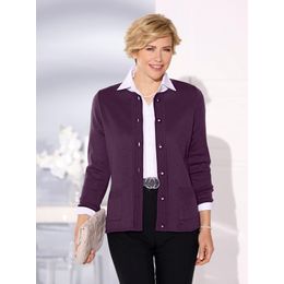 Strickjacke CLASSIC, Damen, Gr. 38, lila (traube), 50% Polyacryl, 50% Schurwolle, unifarben, Strickjacken Strickjacke