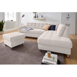 Sit & More Ecksofa SIT & MORE "Picasso L-Form", beige (linen), B:233cm H:80cm T:196cm, Struktur fein (100% Polyester), Sofas, Ecksofa, wahlweise mit Bettfunktion und Bettkasten