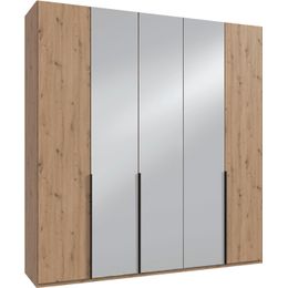 Kleiderschrank wimex "Mugano,in 5 Breiten,2 H&ouml;hen,2 Tiefen, viele Farben, Made in Germany", artisan, eiche nachbildung, griffe schwarz, B:225cm H:236cm T:58cm, Holzwerkstoff, Schr&auml;nke, Kleiderschrank, mit langen Griffen aus Metall, mit oder ohne Spiegel