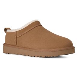 UGG Australia Clog UGG "Unisex CLASSIC MICRO", M&auml;dchen, Gr. 8 (39), chestnut, Veloursleder, Schuhe Clog, Homeslippers, Pantoffel, Schlupfschuh im neuen Design