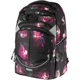 Schulrucksack Nitro "Superhero", M&auml;dchen, Gr. B/H/T: 30cm x 44cm x 22cm, schwarz (schwarz rose), Polyester, Rucks&auml;cke Schulrucksack, f&uuml;r Schule und Freizeit