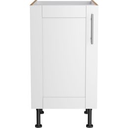 Sp&uuml;lenschrank KOCHSTATION "KS-Ahus", braun (wei&szlig; matt, wildeiche nachbildung), B:45cm H:87cm T:58,4cm, Schr&auml;nke, Sp&uuml;lenschrank, Breite 45 cm