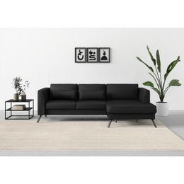 Sit & More Ecksofa SIT & MORE "Lindholm L-Form", schwarz, B:262cm H:88cm T:171cm, Sofas, Ecksofa, mit Sitztiefenverstellung und Federkern