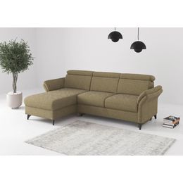 Sit & More Ecksofa SIT & MORE "Glendale, L-Form", olive, B:253cm H:84cm T:166cm, 100% Polyester, Sofas, Ecksofa, inkl. Kopfteilverstellung,wahlweise mit Vorziehsitz und Bettkasten
