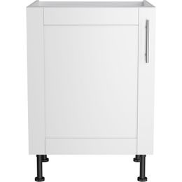 Sp&uuml;lenschrank KOCHSTATION "KS-Ahus", wei&szlig; (wei&szlig; matt, wei&szlig;), B:60cm H:87cm T:58,4cm, Schr&auml;nke, Sp&uuml;lenschrank, Breite 60 cm