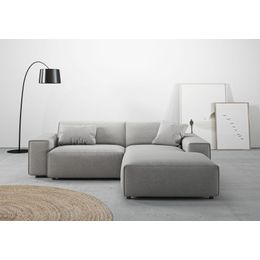 Ecksofa Home Affaire "Glimminge L-Form auch in Breitcord, Feincord + Easy care-Bezug", grau (light grau), B:234cm H:71cm T:191cm, 100% Polyester, Sofas, Ecksofa, Breite 234, Zierkissen