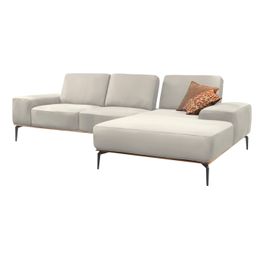 Ecksofa W.Schillig "run, Designsofa mit tollem Sitzkomfort, bequem, L-Form", wei&szlig; (cream wei&szlig; z73), B:279cm H:88cm T:178cm, Longlife Xtra-Leder Z73: Naturwalkleder der Luxusklasse aus den erlesensten Rohh&auml;uten. Hautst&auml;rke 1, 1 &ndash; 1, 3 mm;ROHLEDER Jacquard-Flachgewebe Q2 W60 (63% Polyester, 37% Polyacryl);ROHLEDER Chenille-Flachgewebe Q2 W77 (68% Polyacryl, 32% Polyester);Stoff S37 (100% Polyester),
