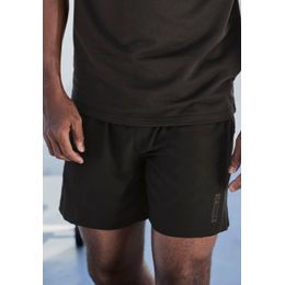 Shorts Le Jogger, Herren, Gr. L (52/54), N-Gr, schwarz, Obermaterial: 88% Polyester, 12% Elasthan, Mesh, bedruckt, unifarben, Basic ca. Mitte Oberschenkel, Hosen Shorts, mit seitliche Mesheinsatz und Rei&szlig;verschlusstaschen