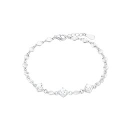 Silberarmband Amor "2027487", silber (silberfarben, kristallwei&szlig;, kristallwei&szlig;), Armb&auml;nder, Damen, 19cm, Silber 925 (Sterlingsilber), Silberarmband, mit Zirkonia (synth.)