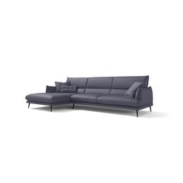Ecksofa Egoitaliano "FUNNY, hochwertiges & aktuelles Design, bequeme R&uuml;ckenlehne, L-Form", grau (rauchgrau), B:265cm H:90cm T:225cm, Sofas, Ecksofa, hochwertiger Sitzkomfort, L-Form