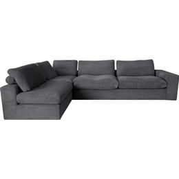 Ecksofa Alina "Sandy", grau (dunkelgrau gct 79), B:276cm T:226cm, Cord GCT (92% Polyester, 8% Nylon), Sofas, Ecksofa, mit losen Sitz und R&uuml;ckenkissen, in modernem Cordstoff