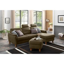 Ecksofa Home Affaire "Palmera L-Form, B: 244 cm - OTTO. Verl&auml;ssliche Qualit&auml;t.", gr&uuml;n (oliv), B:244cm H:89cm T:163cm, 100% Polyester;Struktur (100% Polyester);Luxus-Microfaser in Lederoptik (100% Polyester), Sofas, Ecksofa, optional Bettfunktion & Bettkasten, Federkern