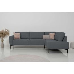 Ecksofa OTTO HOME "Melby", grau (anthrazit), B:275cm H:87cm T:205cm, 100% Polyester, Sofas, Ecksofa, Breite 275 cm, in einem weichen Struktur Stoff, lose R&uuml;ckenkissen
