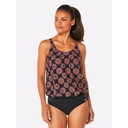Tankini-Top feel good, Damen, Gr. 46, Cup B, bunt (schwarz, rot, bedruckt), Elasthan, Polyamid, Bikini-Oberteile Tankini-Top