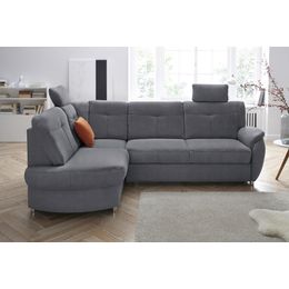 Sit & More Ecksofa SIT & MORE "Sonoma L-Form", grau (dunkelgrau), B:246cm H:91cm T:176cm, Kunstleder SOFTLUX;Luxus-Microfaser ALTARA NUBUCK (100% Polyester);Luxus-Microfaser (90% Polyester, 10% Polyamid), Sofas, Ecksofa, wahlweise mit Bettfunktion und Bettkasten