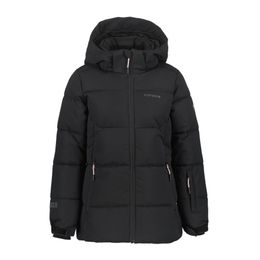 Skijacke Icepeak "Icepeak LORIS JR", M&auml;dchen, Gr. 128, basic schwarz, Web, Obermaterial: 100% Polyester, normal, hoch geschlossener Ausschnitt, Jacken Skijacke, wasserabweisendes Obermaterial aus Polyester, sportlicher Stil