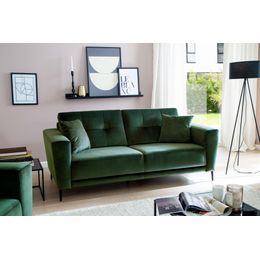 3-Sitzer TRENDS BY HG "Barcelona", gr&uuml;n (dunkelgr&uuml;n), B:196cm H:86cm T:89cm, Sofas, 3-Sitzer, mit Metallfu&szlig;, frei im Raum stellbar