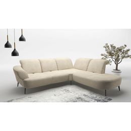 Sit & More Ecksofa SIT & MORE "Dance, L-Form, inkl. Sitztiefenverstellung", beige (sand), B:302cm H:91cm T:270cm, 100% Polyester, Sofas, Ecksofa, inkl. Click&Seat, optional mit Kopfteilverstellung