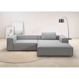 Ecksofa Home Affaire "Watertown, modernes XXL L-Form, 306 cm breit", grau (light, grau), B:306cm H:68cm T:191cm, 100% Polyester, Sofas, Ecksofa, Gro&szlig;z&uuml;giges Lounge-Sofa mit viel Platz f&uuml;r die Familie