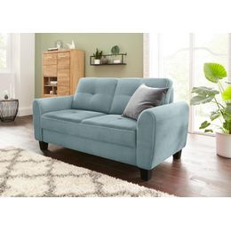 Sit & More 2-Sitzer SIT & MORE "Varese", blau (aqua), B:174cm H:91cm T:90cm, Luxus-Microfaser ALTARA NUBUCK (100% Polyester);Luxus-Microfaser (100% Polyester), Sofas, 2-Sitzer, inklusive Federkern