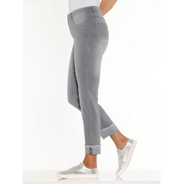 7/8-Jeans Classic Basics, Damen, Gr. 50, Normalgr&ouml;&szlig;en, blau (light grau, denim), 81% Baumwolle, 17% Polyester, 2% Elasthan, unifarben, 7/8-L&auml;nge, Jeans 7/8-Jeans