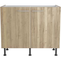 Sp&uuml;lenschrank Optifit "Klara", braun (wildeiche), B:100cm H:87cm T:58,4cm, Holzwerkstoff, Schr&auml;nke, Sp&uuml;lenschrank, Breite 100 cm