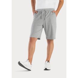 Sweatshorts Kangaroos "kurze Jogginghose", Herren, Gr. 52/54 (L), N-Gr, grau (grau, meliert), Sweatware, Obermaterial: 60% Baumwolle, 40% Polyester, unifarben, Basic, l&auml;ssig geschnitten kniefrei, Hosen Sweatshorts, aus weicher Sweatware mit Kordel, Topseller