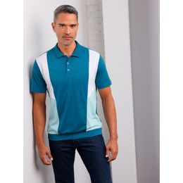 Poloshirt CLASSIC "Kurzarm-Poloshirt", Herren, Gr. 44/46, blau (topas), 100% Baumwolle, gemustert, mehrfarbig, unifarben, Shirts Poloshirt
