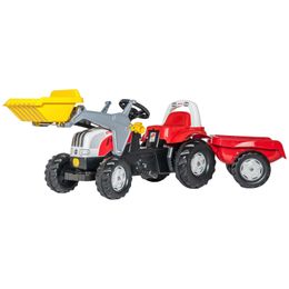 Tretfahrzeug Rolly Toys "rollyKid, Steyr CVT 6165", rot (wei&szlig;, rot), Tretfahrzeuge, KinderB:47cm H:55cm T:161cm, Kunststoff, Tretfahrzeug, Traktor mit Trailer und Lader, B:47cm H:55cm T:161cm, Topseller