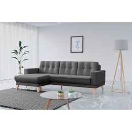 Sit & More Ecksofa SIT & MORE "Lavida L-Form", grau (anthrazit), B:279cm H:90cm T:167cm, 100% PES, Sofas, Ecksofa, wahlweise mit Kippfunktion und Bettkasten