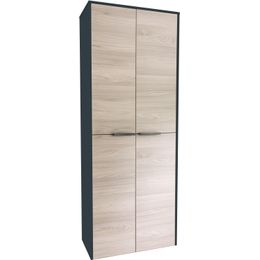 Hochschrank Welltime "Novara", transparent (wei&szlig;, neutral), B:62,8cm H:163,3cm T:32cm, Holzwerkstoff, Schr&auml;nke, Hochschrank