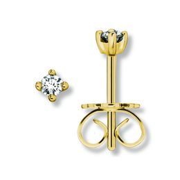 Paar Ohrstecker ONE ELEMENT "0.15 ct Diamant Brillant Ohrringe Ohrstecker aus 585 Gelbgold", gold, Ohrringe, Damen, Gelbgold 585, Paar Ohrstecker