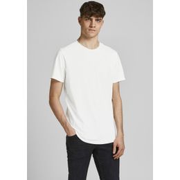 Jack & Jones T-Shirt JACK & JONES "BASHER TEE", Herren, Gr. XS, wei&szlig; (cloud dancer), Jersey, Obermaterial: 100% Baumwolle, unifarben, normal Po-bedeckend, Rundhals, Shirts T-Shirt